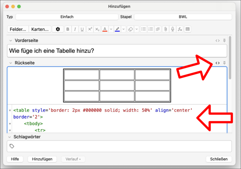 Anki Tabelle einfügen - so geht's!